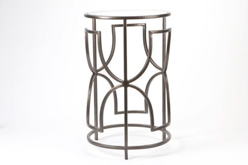 OT11-Gold, trellis base, glass top, side table – The Rental Dept
