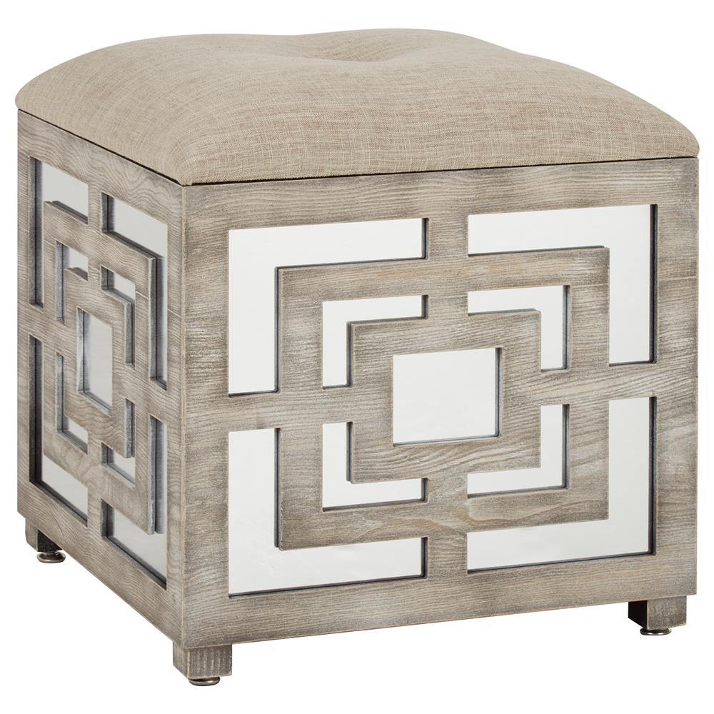 OB12b-Ottoman, Mirror & Geometric Fretwork – The Rental Dept